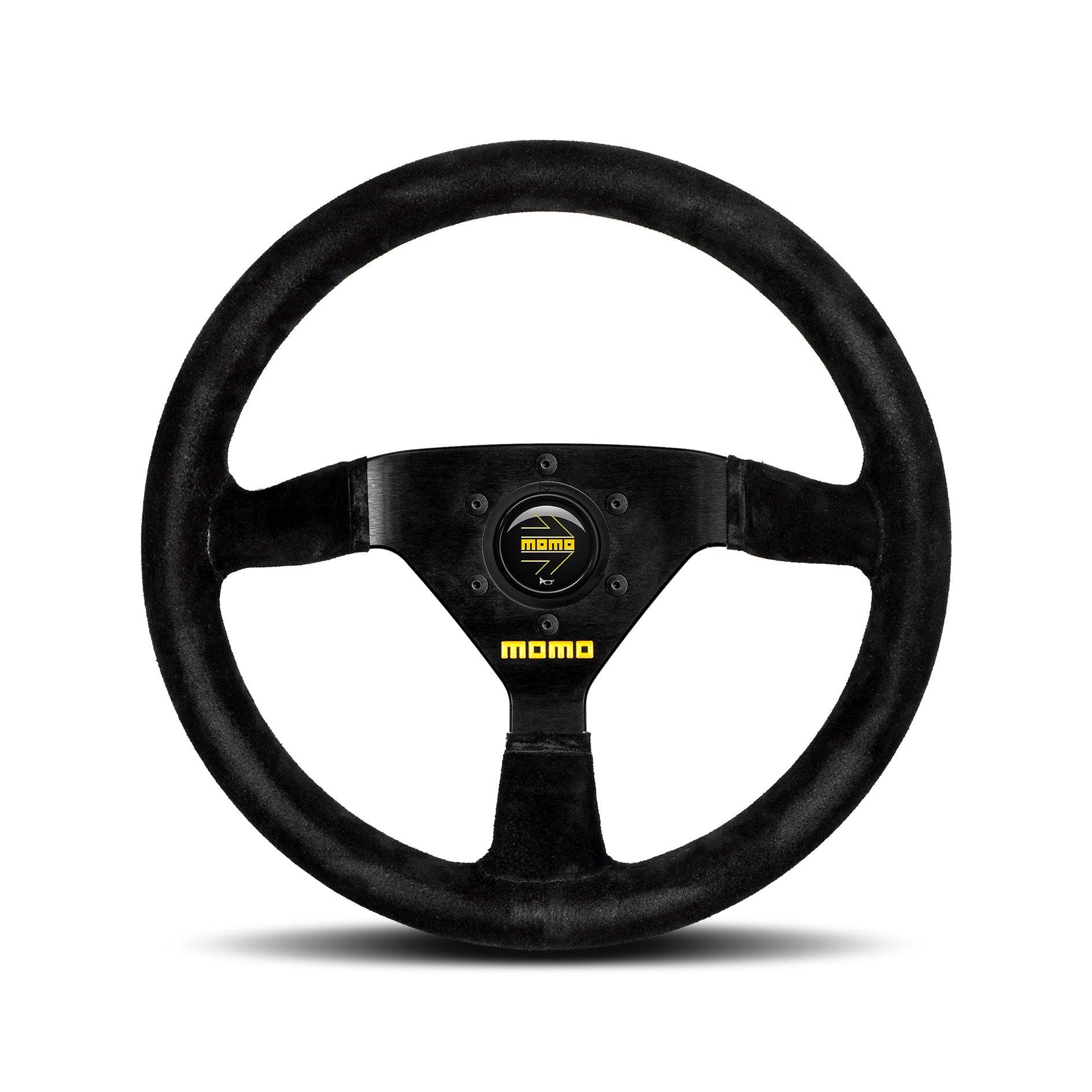 MOMO MOD.69 350mm Racing Steering Wheel - Black Suede | Enhanced Grip & Control – Car Builder ...