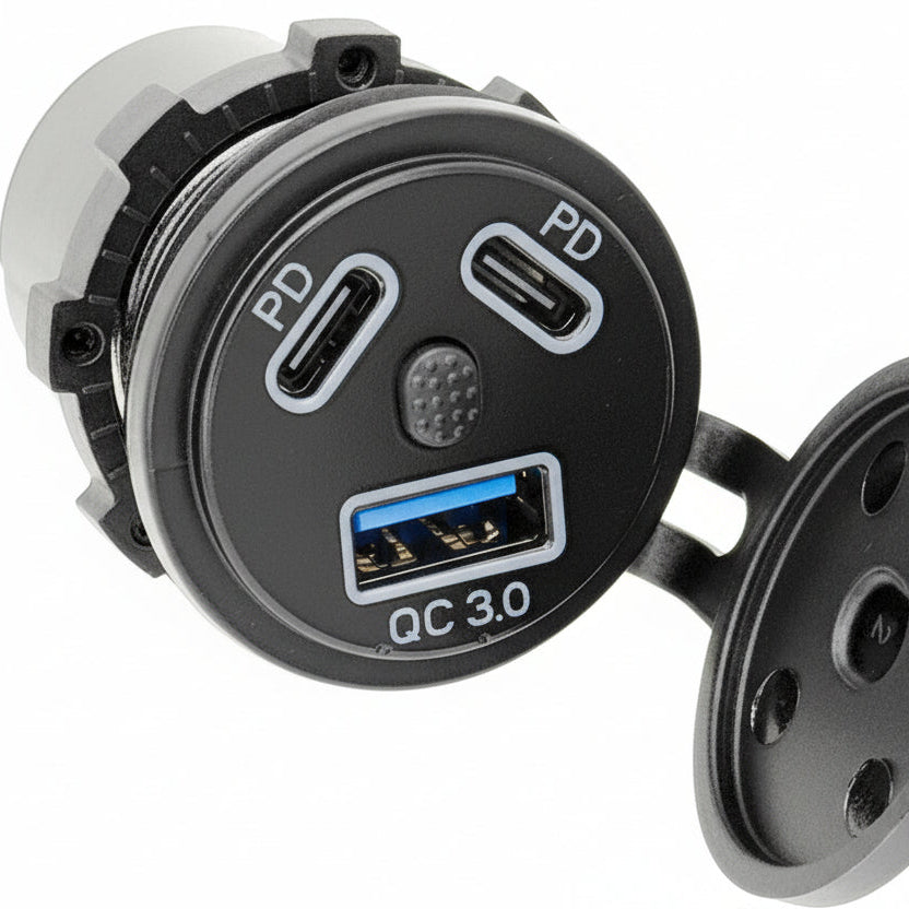 Multi USB-Illuminated Power Outlet Socket – Car Builder Solutions