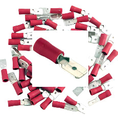 Pre Insulated Red Male Spade. Pack of 50 – Car Builder Solutions