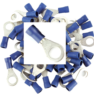 Blue Pre Insulated Crimp Ring Terminals 6mm 50pcs – Car Builder Solutions