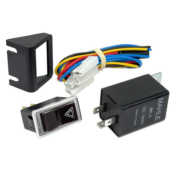 Hazard Switch Kit Black With Silver Bezel – Car Builder Solutions
