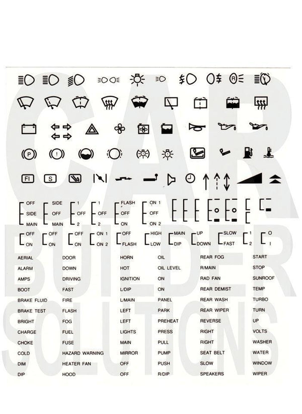 Self-Adhesive Switch Legend Sheet - Black Text | Customisable Labels ...