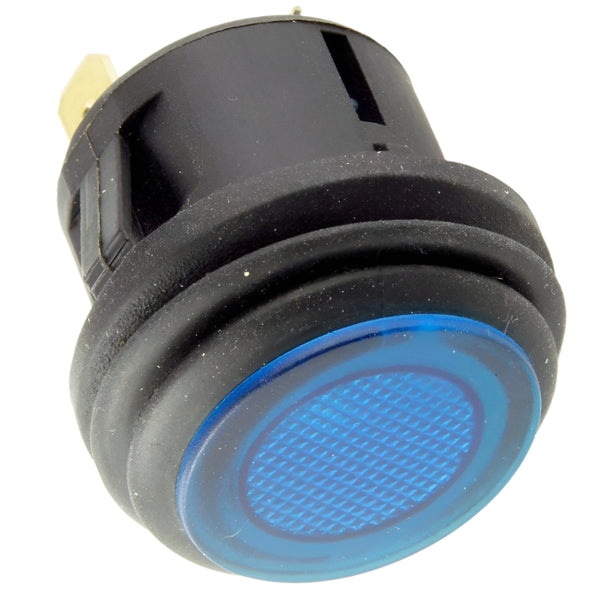 Illuminated Latching Push Button - Blue | 20mm | Splashproof | Easy ...