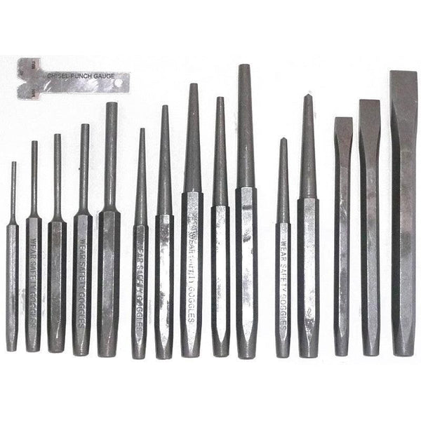 Punch & Chisel Set (15 Piece) | Durable Chrome Vanadium Steel | Shop ...