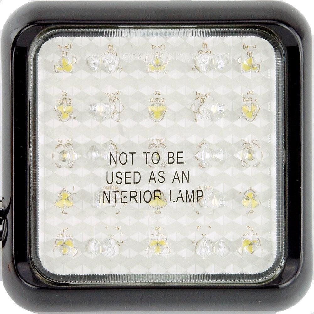 Square LED Slim Reverse Light 100 x 100mm Black Surround – Car Builder ...