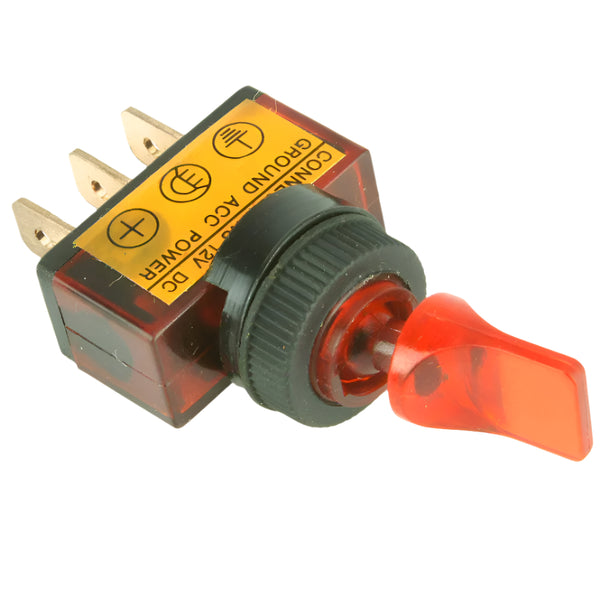Illuminated Red Paddle Toggle Switch On/Off – Car Builder Solutions