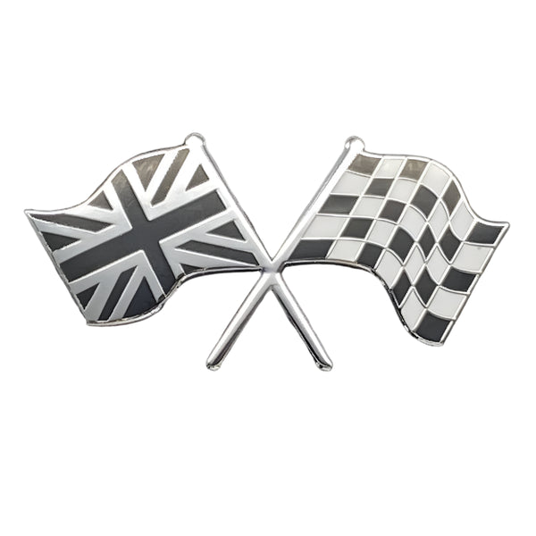Crossed Union Jack & Chequered Flag Badge | Show Your National Pride ...
